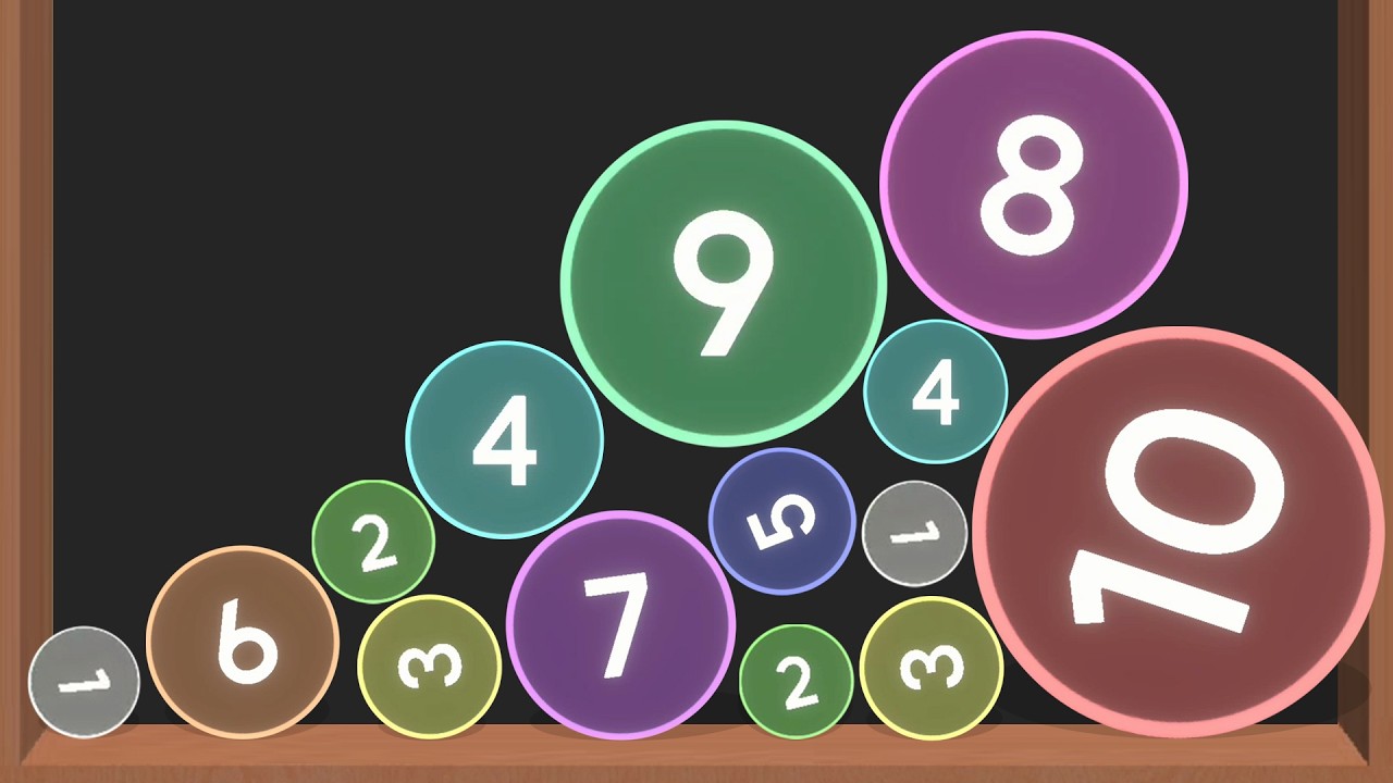 1 to 10 - Merge Number Balls (Color Ball Drop & Merge) Part 3 ...