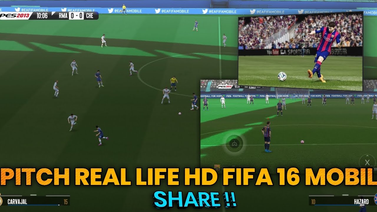 PITCH/GRASS FIFA 16 MOBILE REAL LIFE HD!! - YouTube