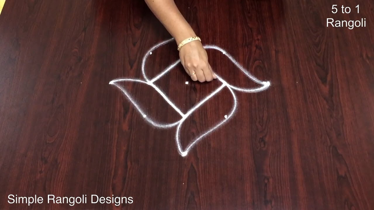 Aishwarya Kolam with dots | 5 Pulli Rangoli Kolangal | Rojuvari Muggulu ...