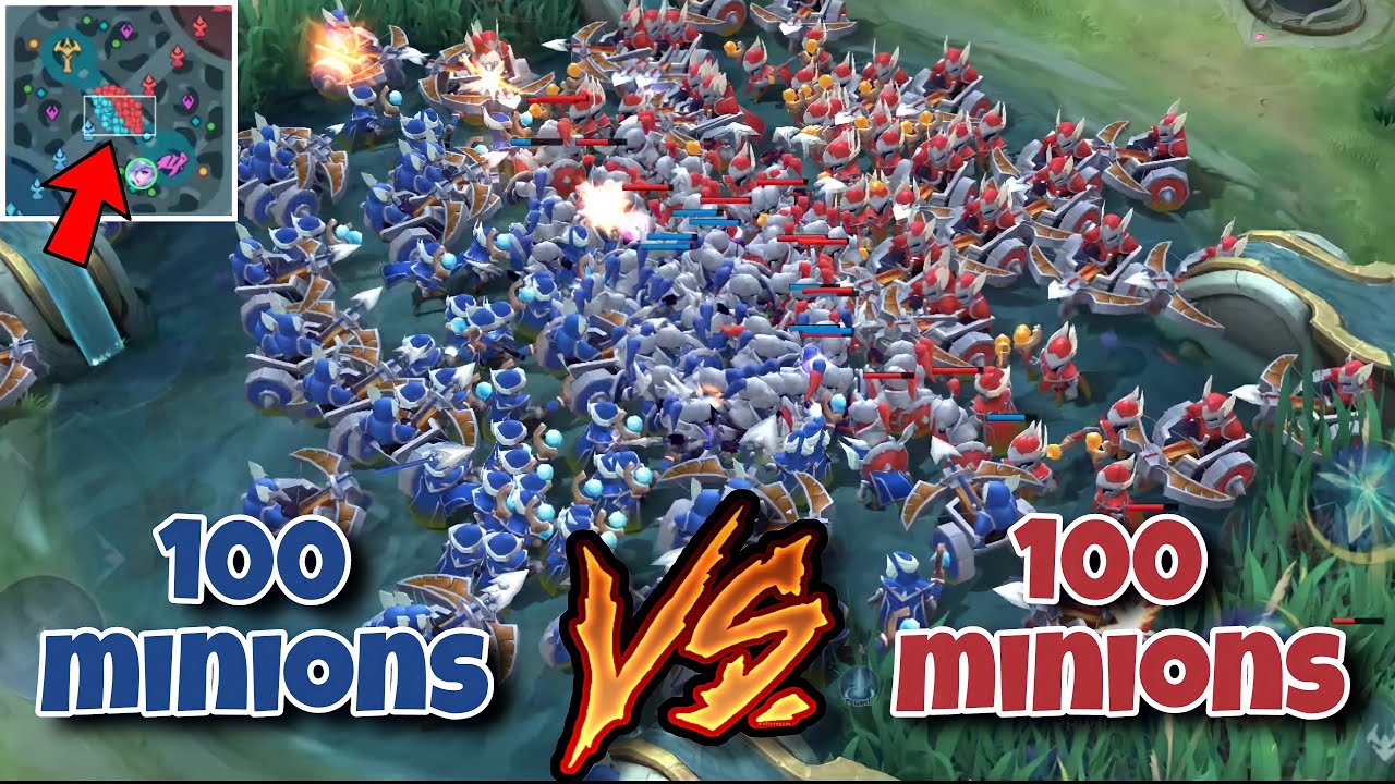 MOBILE LEGEND : 100 minions vs 100 minions who will win? - YouTube