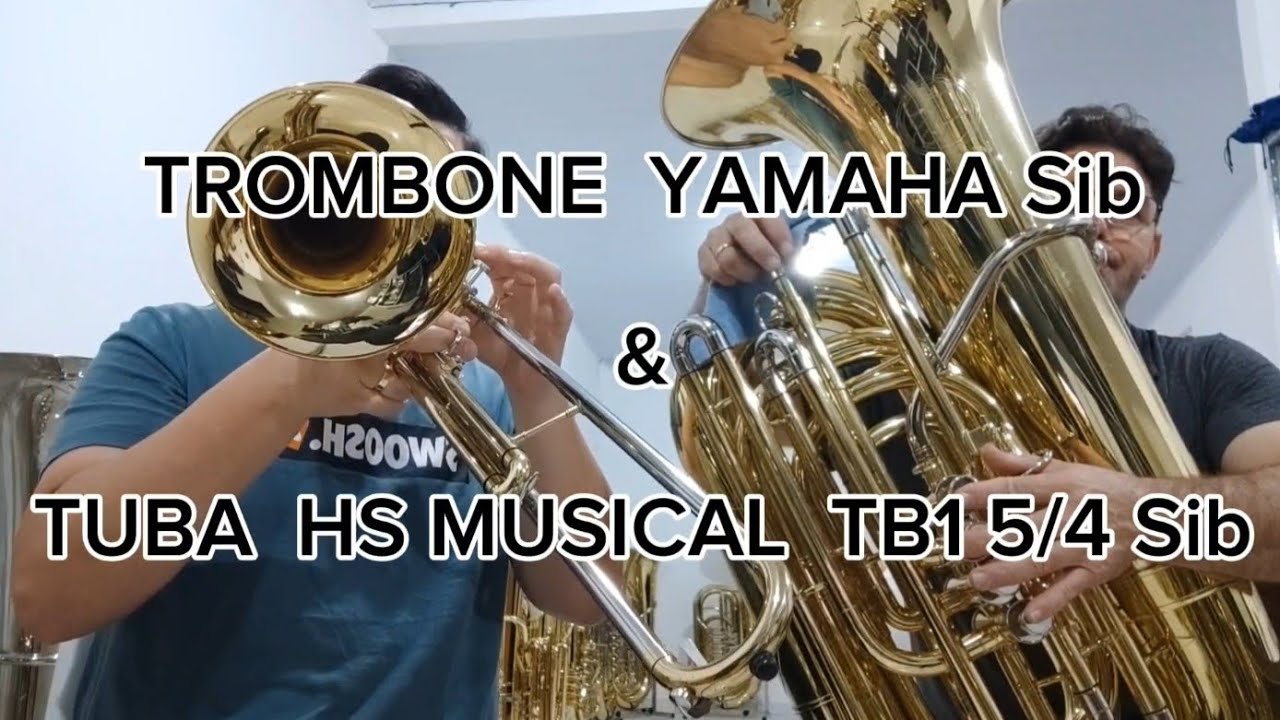 Trombone de Pistos Yamaha Sib + Tuba HS MUSICAL TB1 5/4 Sib - Hino CCB ...