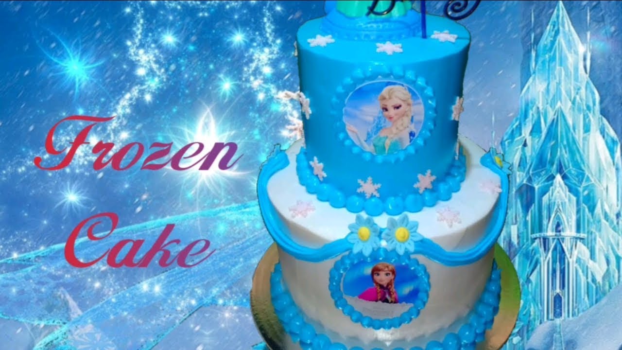 FROZEN CAKE SIMPLE DESIGN W/BOILED ICING FROSTING - YouTube