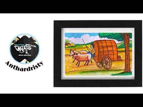 How To Draw A Bullock cart With Pastel Colour Step By Step - YouTube