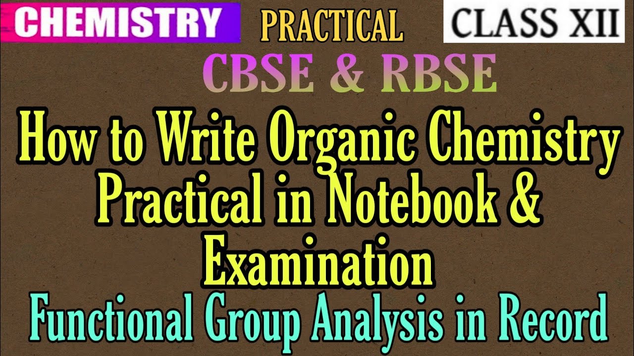 Functional Group Analysis in Practical Record || Qualitative Analysis ...
