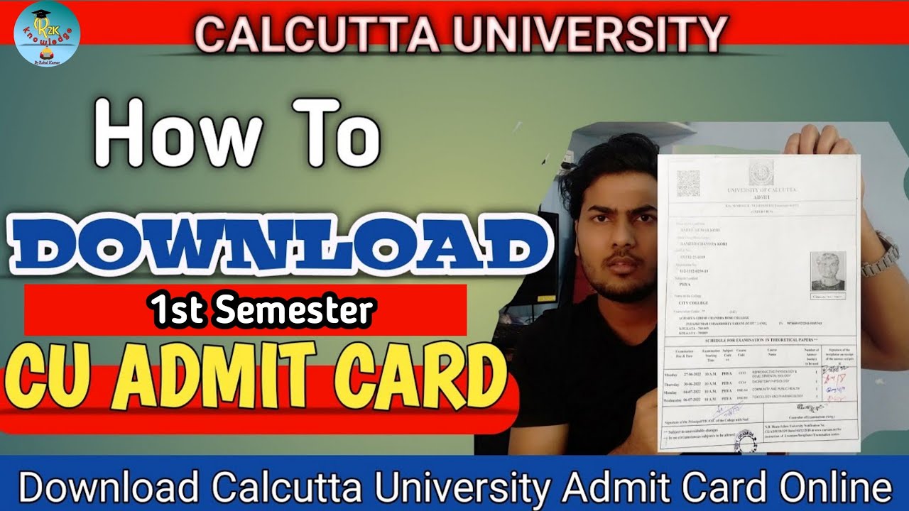 CU 1st Semester Admit Card OUT 🔥| cu admit card 2024 | How To Download ...