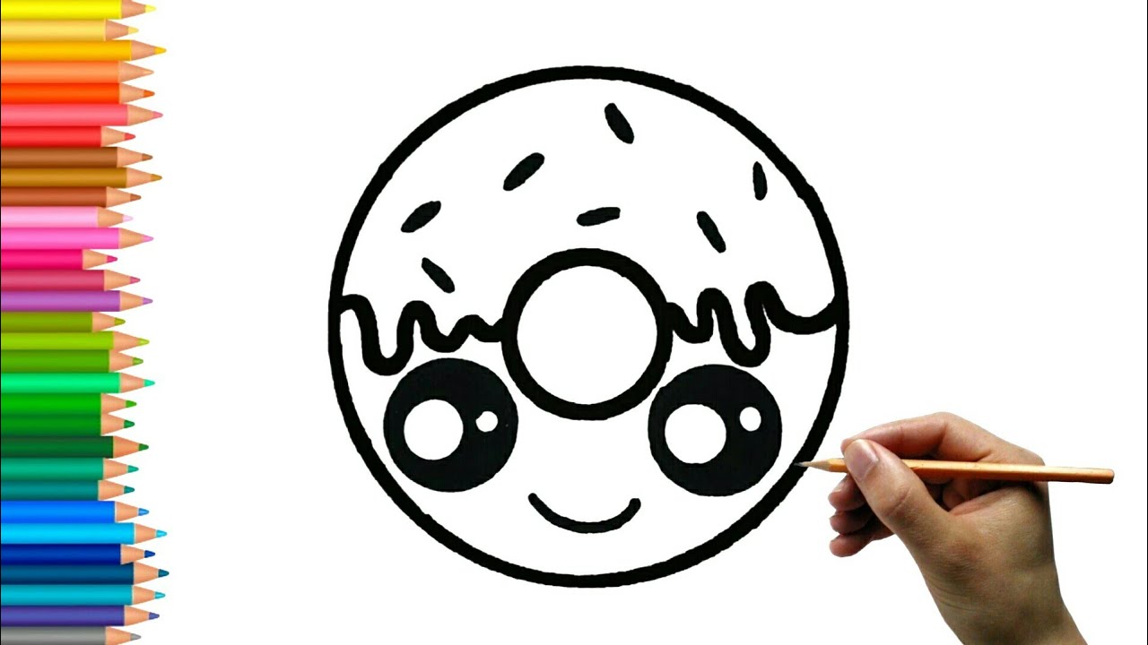 How to draw a Doughnut 🍩 very easy - YouTube