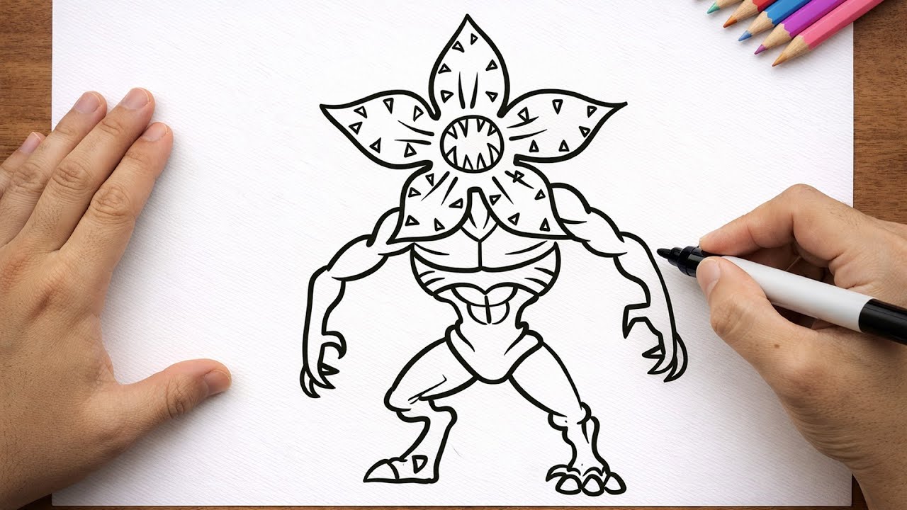 How to Draw a Demogorgon Easy | Step by Step Stranger Things Drawing ...