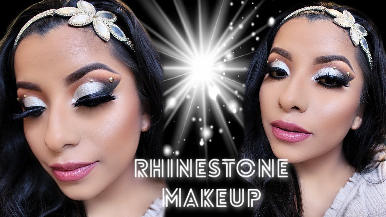 Rhinestone Makeup LOOK - YouTube