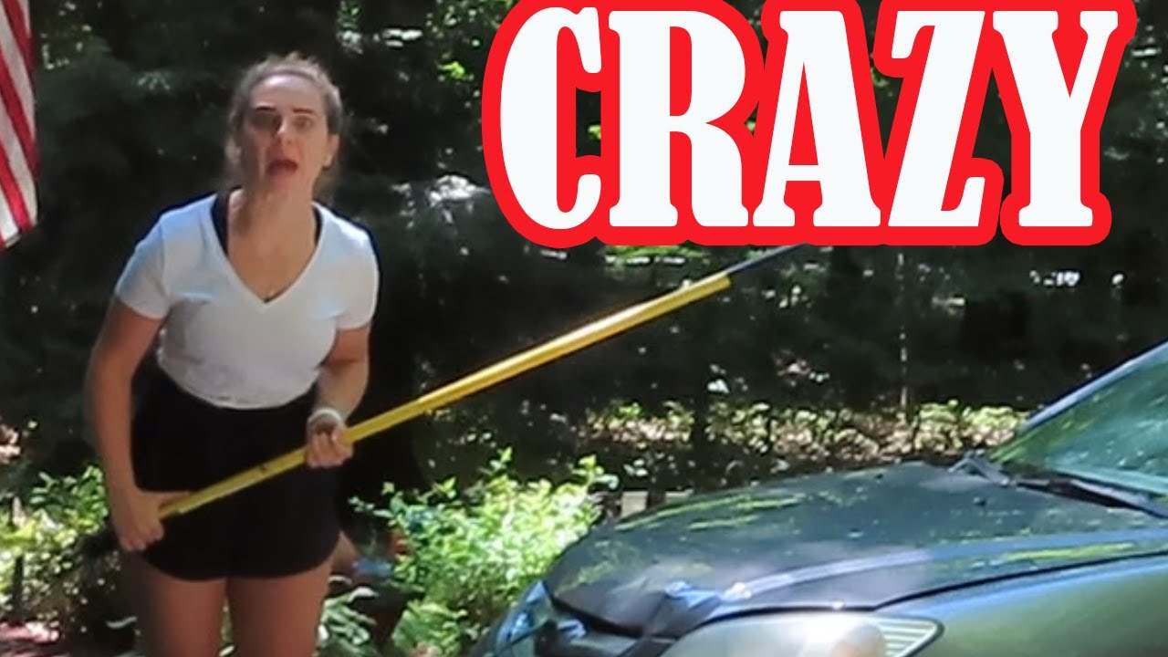 Psycho Girl Smashes Car Youtube