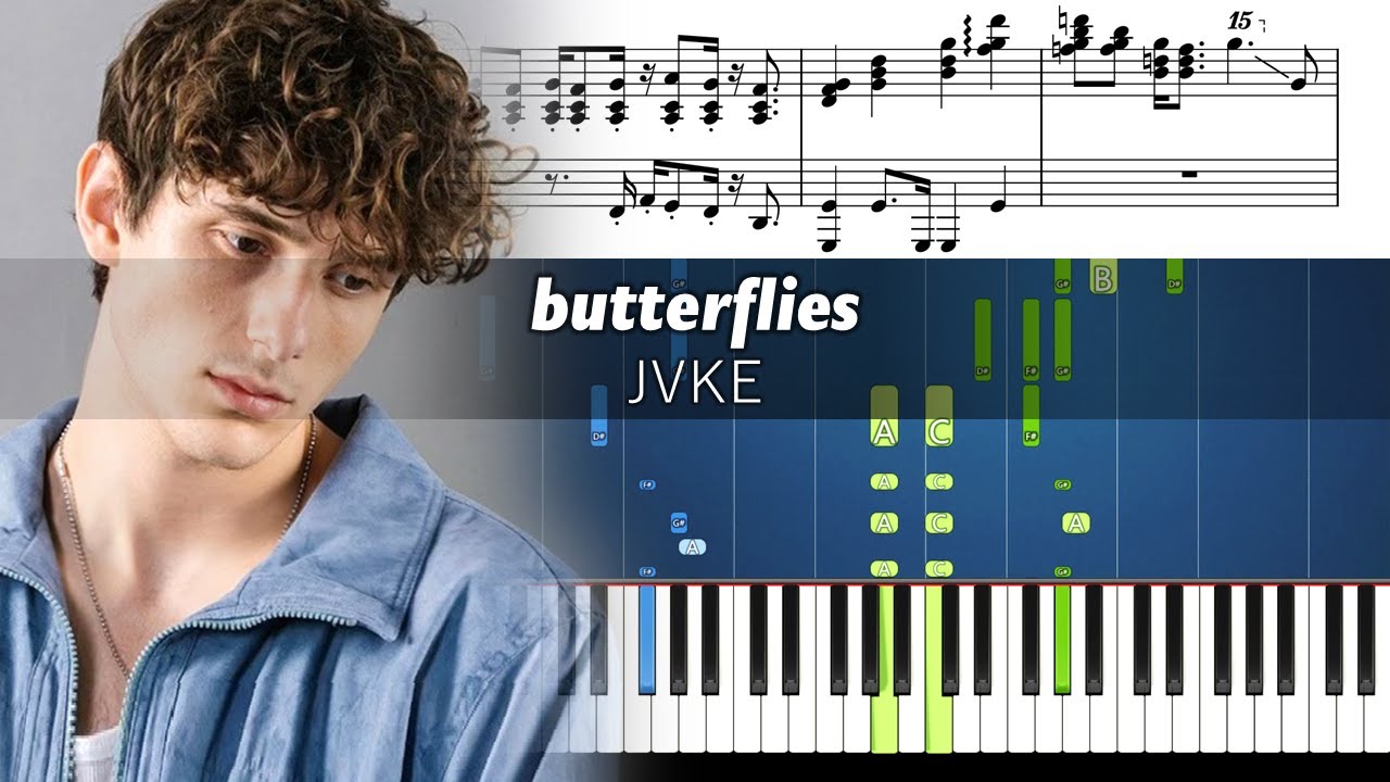 JVKE et al. - butterflies - Accurate Piano Tutorial with Sheet Music ...
