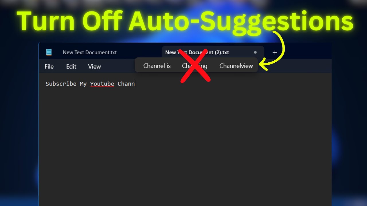 Turn Off Auto-Suggestions in Windows 11 Easily - YouTube