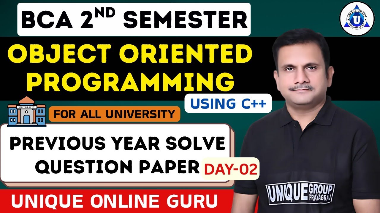 BCA 2nd SEM || OBJECT ORIENTED PROGRAMMING ||Previous Year Paper Solution- 2021 || DAY- 02 - YouTube