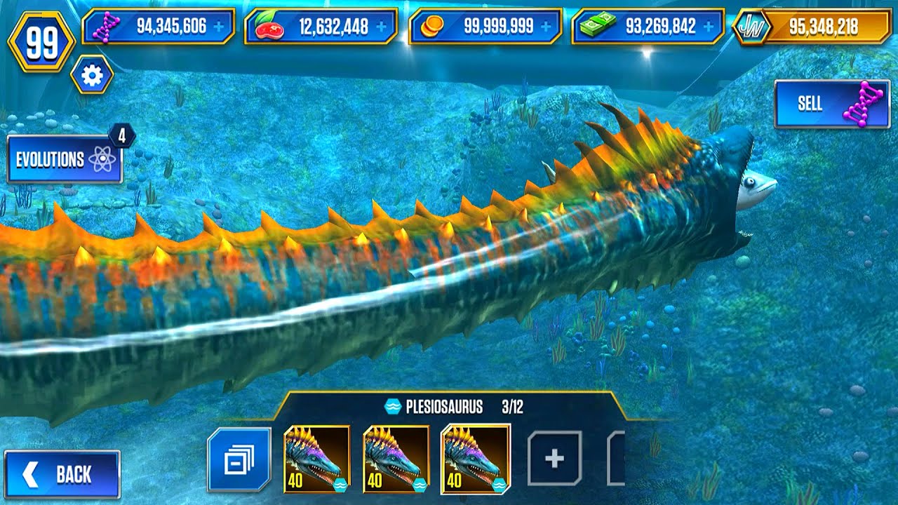 NEW UPGRADE PLESIOSAURUS X3 LEVEL 40 | JURASSIC WORLD THE GAME - YouTube