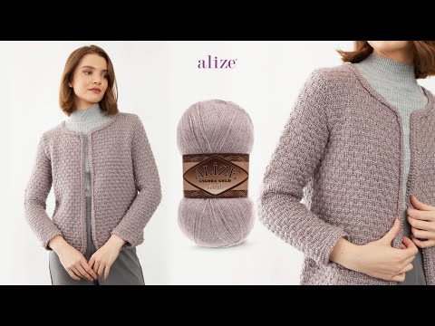 Alize Angora Gold Simli ile Modern Hırka