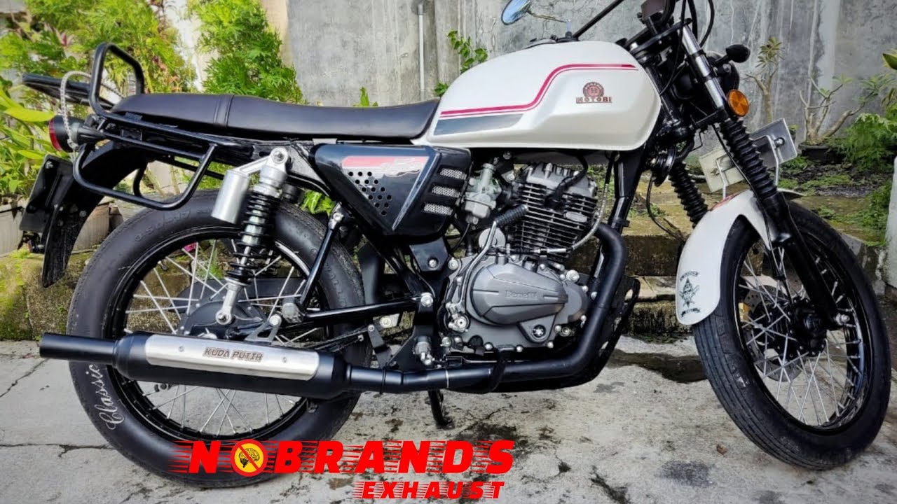knalpot benelli motobi 152 custom model knalpot standar w175 - YouTube
