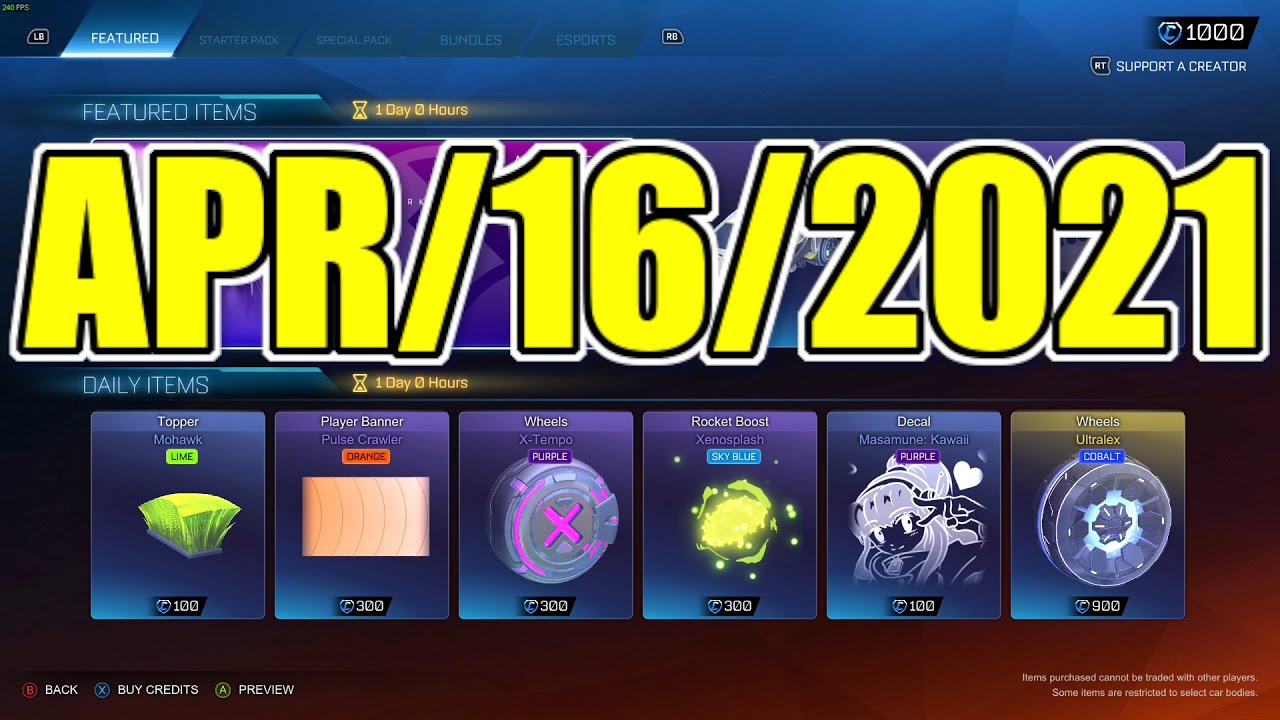 ROCKET LEAGUE ITEM SHOP | APRIL-16-2021 | RL Item Shop Today - YouTube