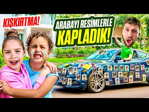 BABAMIN ARABASINI KUZEY ELİF’İN RESİMLERİ İLE KAPLADIK !! BABAM ÇILDIRDI KUZEY ELİF !!!