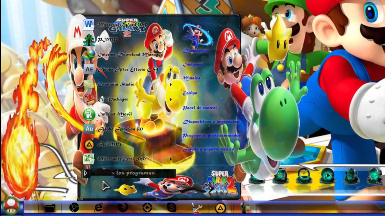 Tema de super Mario para windows 7 - YouTube