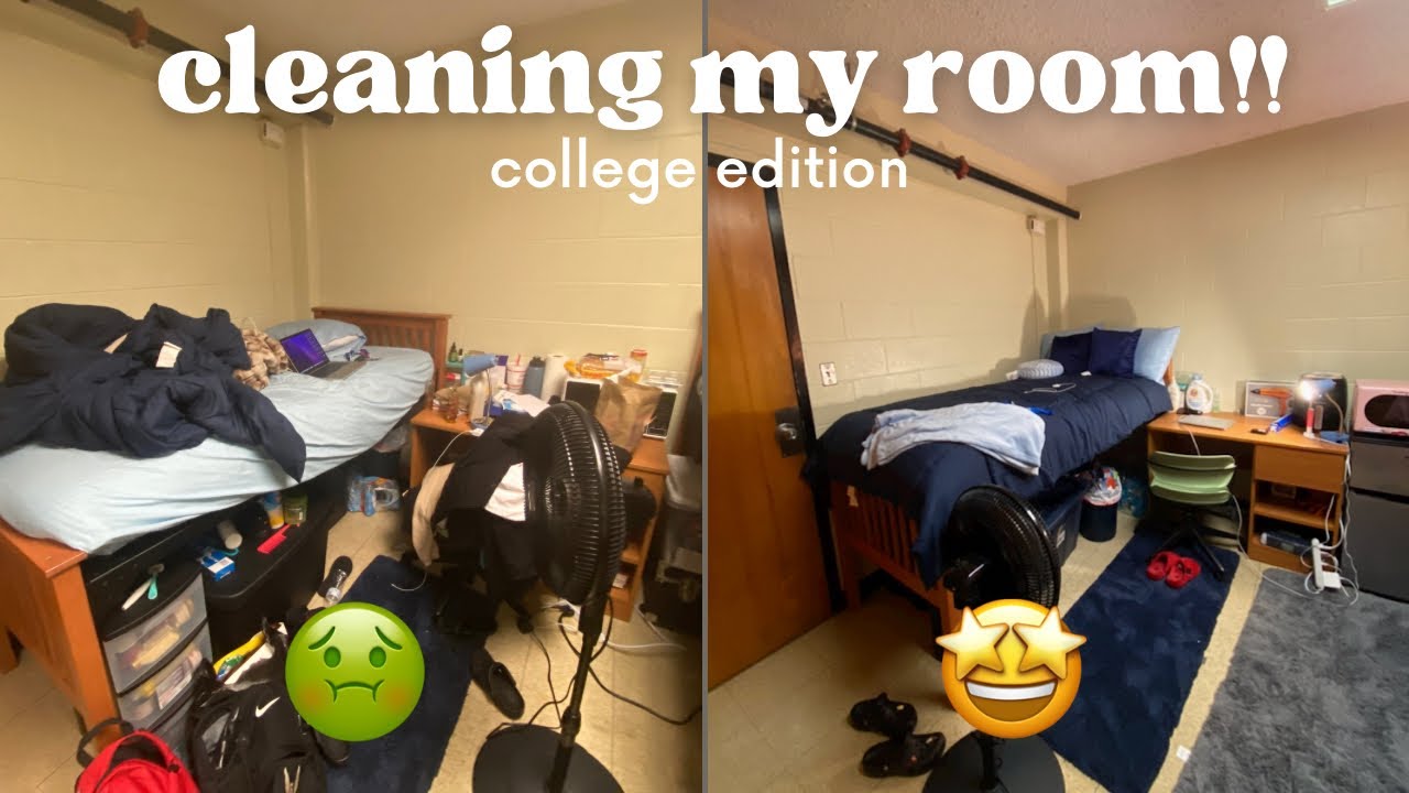 Deep cleaning my dorm room!! // TSU - YouTube