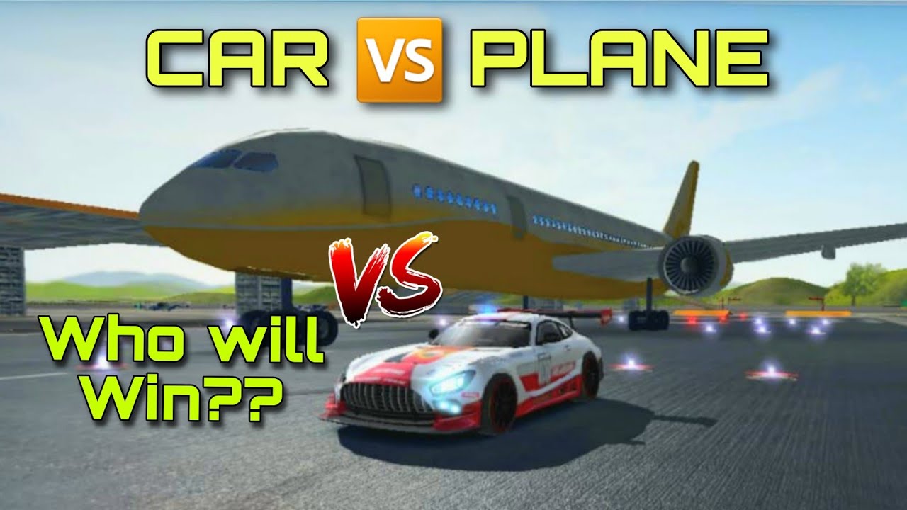 CAR 🆚 PLANE Race- 🤩Who Will Win? | Extreme car Driving simulator # ...