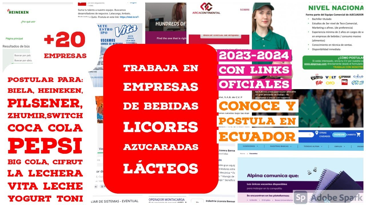 🇪🇨Conoce Empresas de BEBIDAS Licores Lácteas Azucaradas Conoce Postula ...