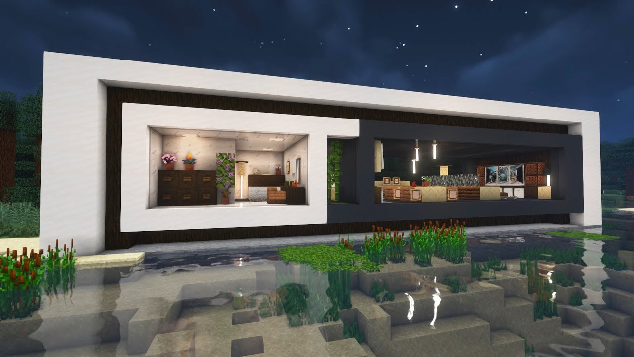 Modern house in minecraft - YouTube