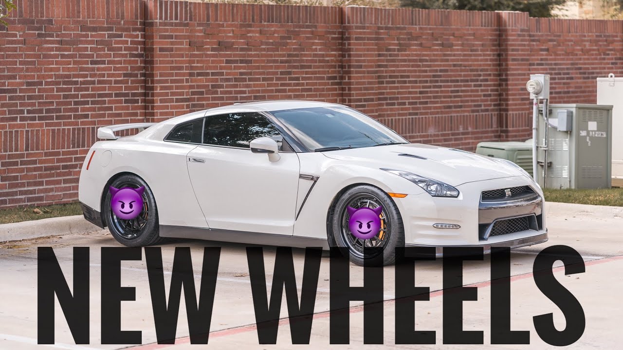 New Wheels on my GT-R R35 | Lowered and Meaty Tires - YouTube
