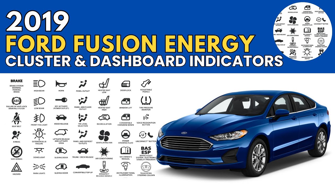 FORD Fusion Energy: Cluster & Dashboard Warning Indicators (2015 - 2019 ...