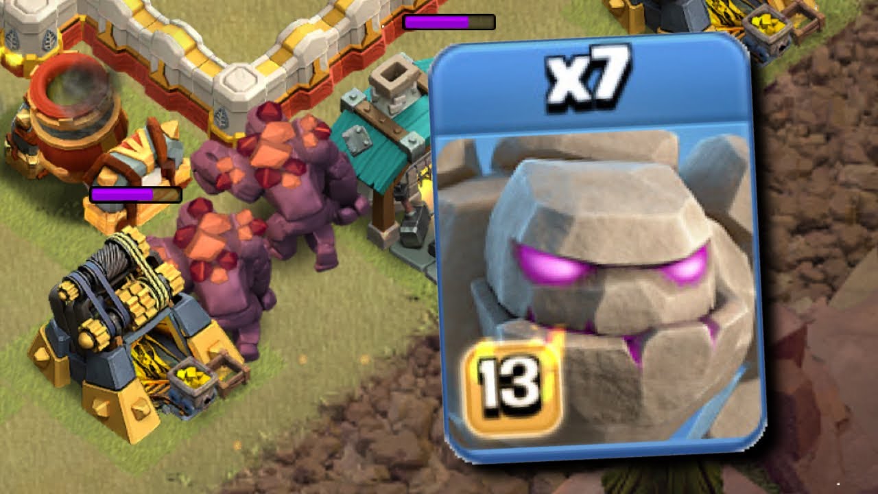 7 GOLEMS Is The BEST ARMY in Hard Mode in (Clash of Clans) - YouTube