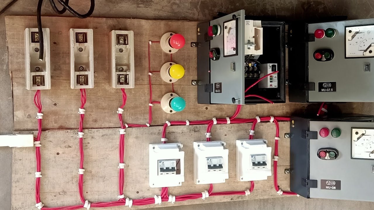 3 phase motor Panel board wiring | 3 phase 4 pole isolator fitting || 3 ...