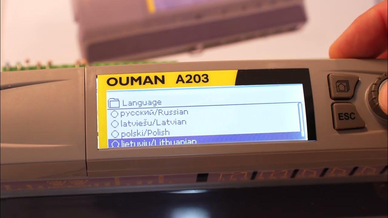 Ouman A203 valdiklio nustatymai ir konfigūravimas - YouTube