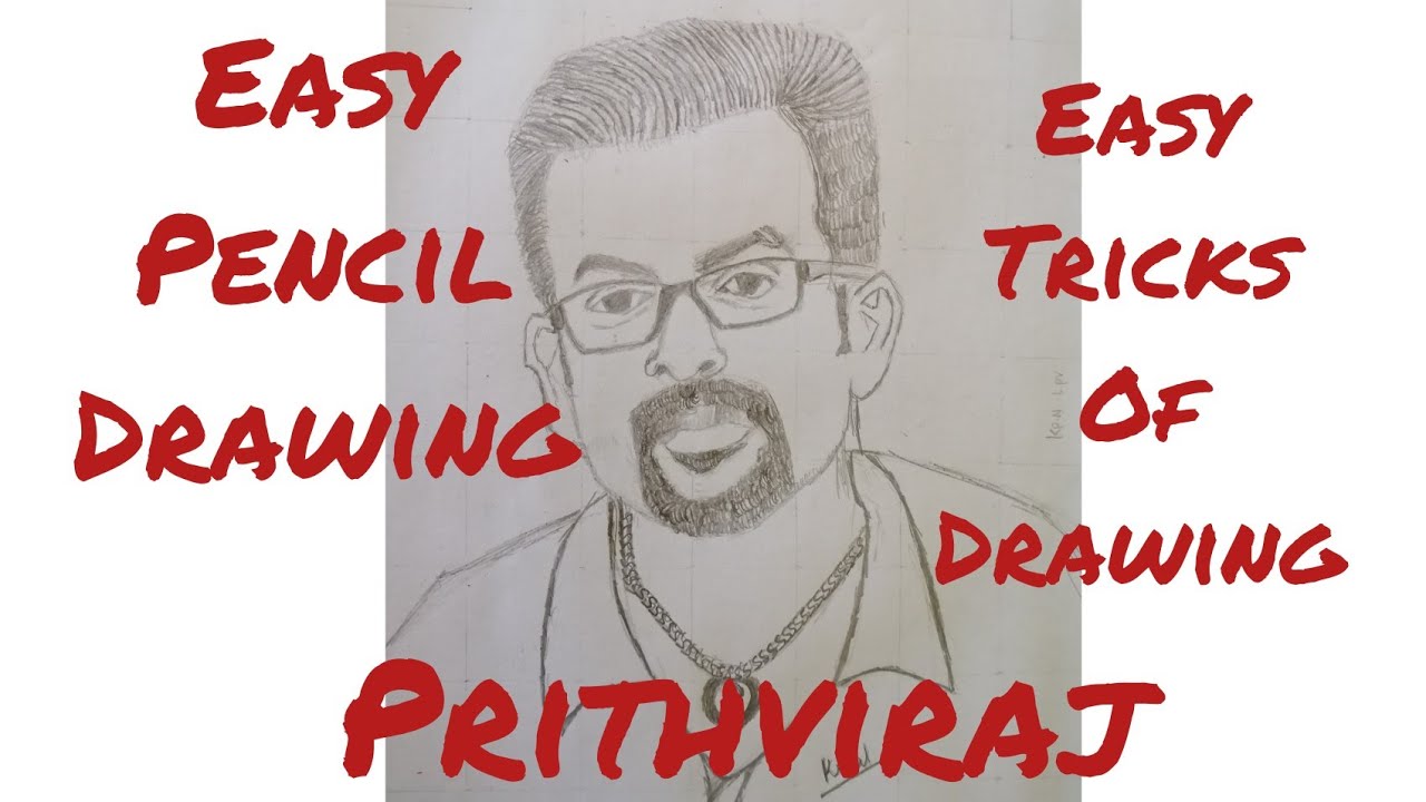 How to draw Prithviraj sukhumaran / easy pencil drawing / easy tricks ...