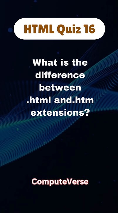Html Quiz 16:HTML File Extension: .html vs .htm..!! #shorts #html - YouTube