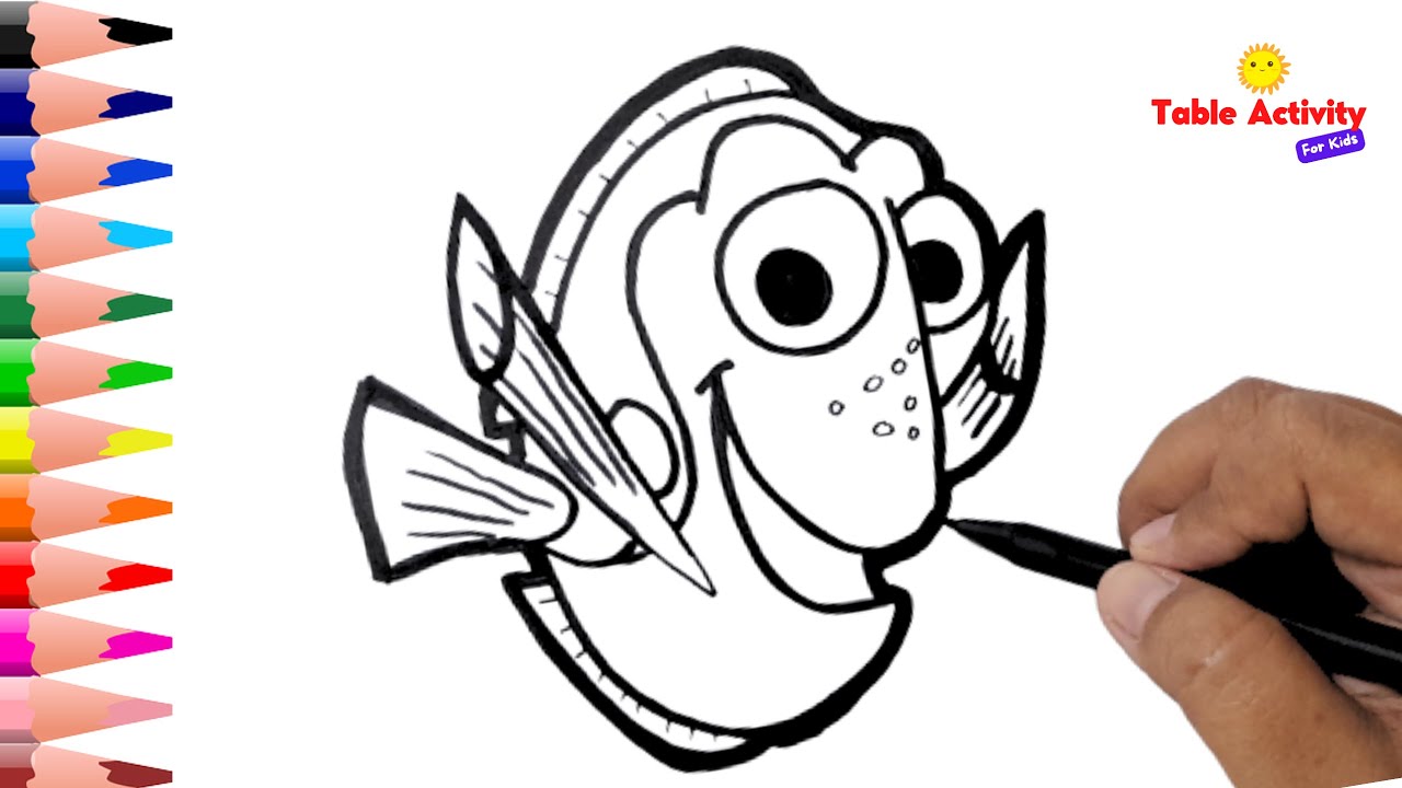 How To Draw Dory From Finding Dory - YouTube