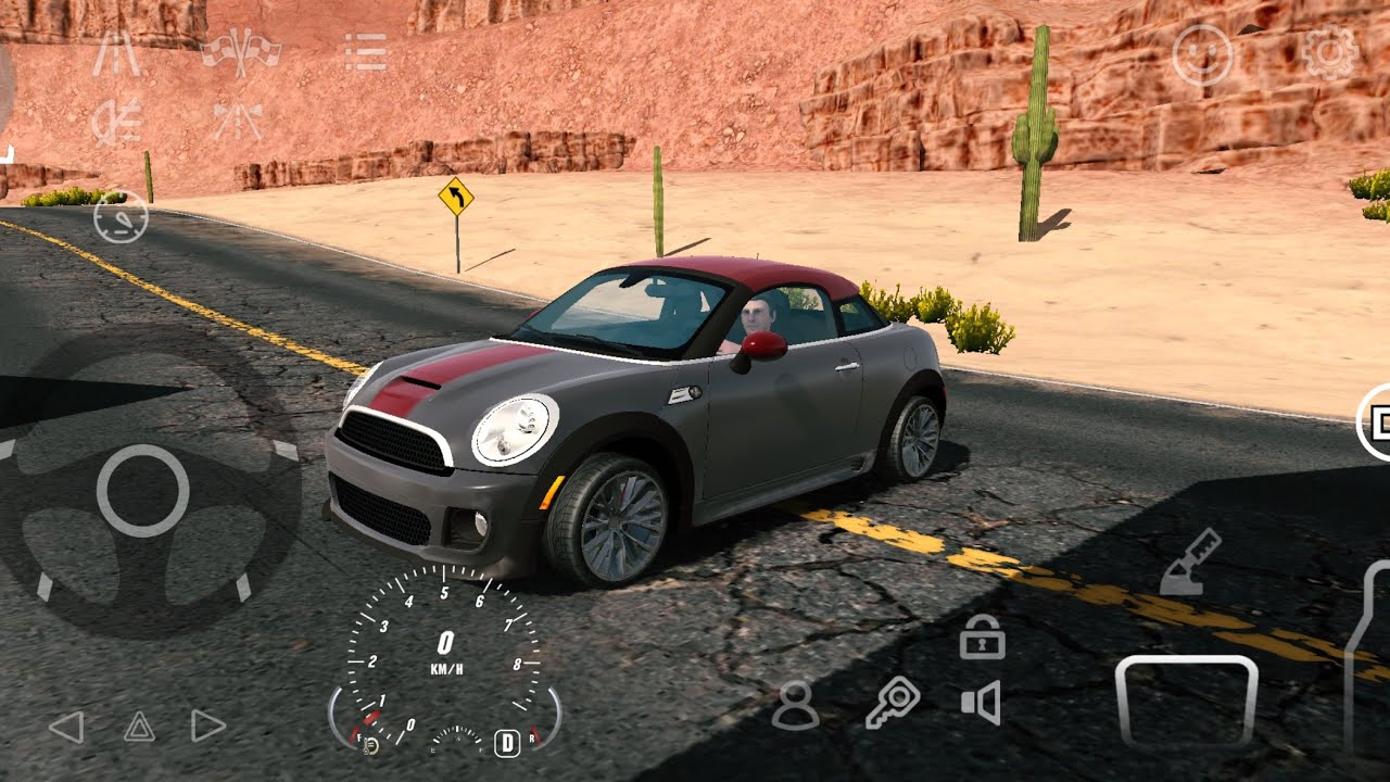 Mini Cooper drives simulator game In desert 🌵 - YouTube