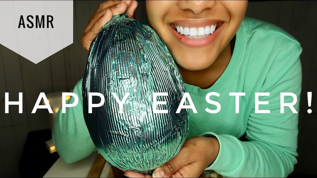 ASMR GIANT CHOCOLATE EGG | Easter Candy Eating Sounds | SOFT + CRUNCHY ...