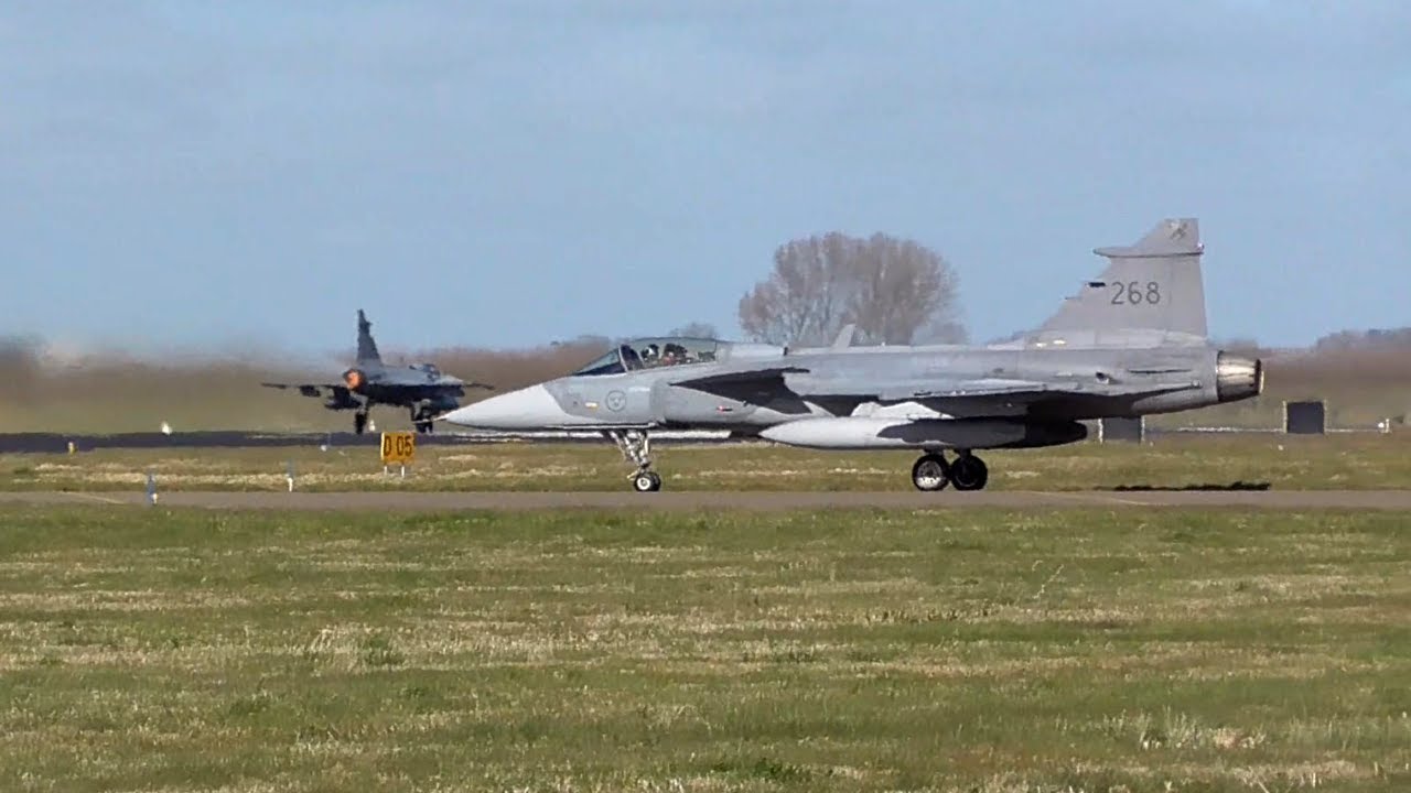 Swedish Air Force Saab JAS 39 Gripen 1st Day Ramstein Flag 2025 - YouTube