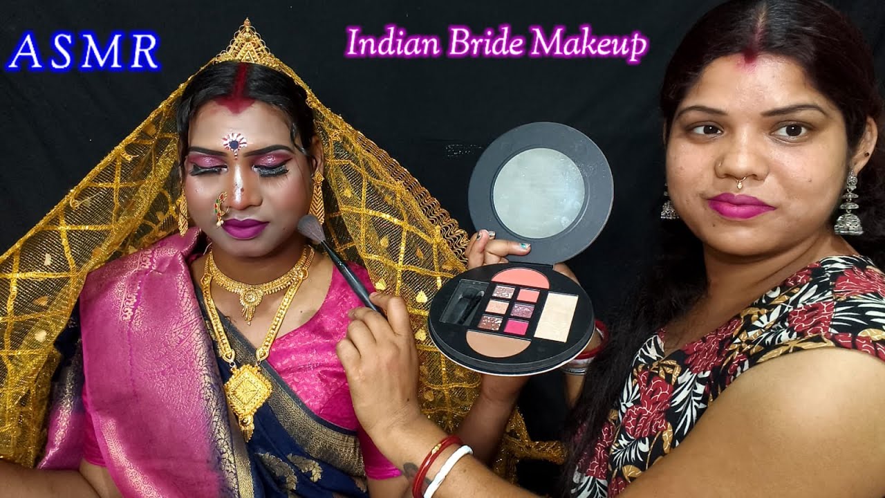 ASMR~Indian Bride Reception Makeup Doing My Elder Brother|| (Mouth ...