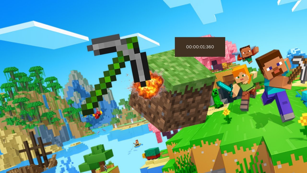 Minecraft Breaking Grass block speedrun (1.36 seconds) - YouTube