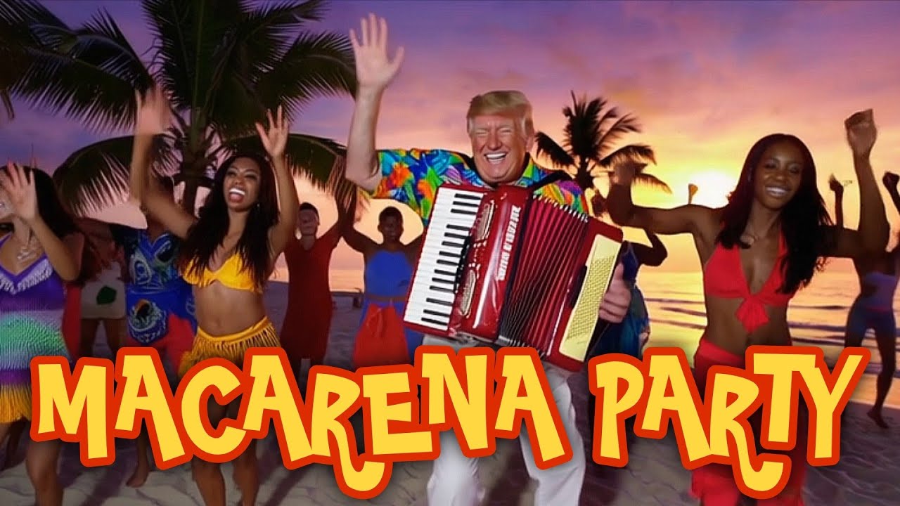 Trump Plays & Dances Macarena 💃🎶 | Beach Fiesta Party - YouTube