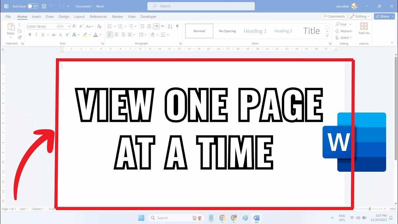 How To View One Page At A Time In Word - YouTube