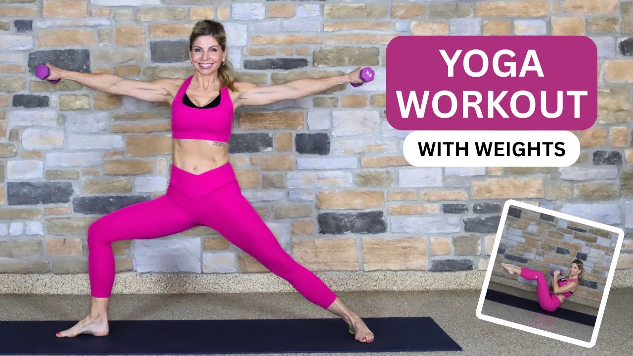 Yoga Workout using Weights for Strength and Balance | Full Body Sculpt ...