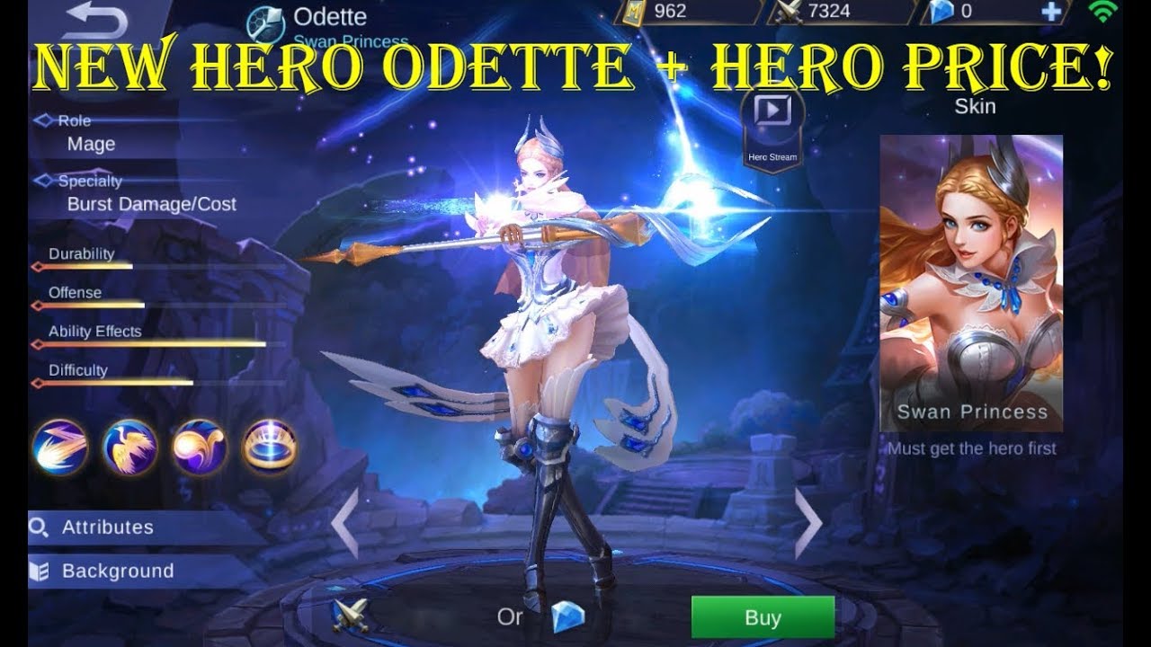 Mobile Legends - NEW HERO ODETTE + HERO PRICE! - YouTube