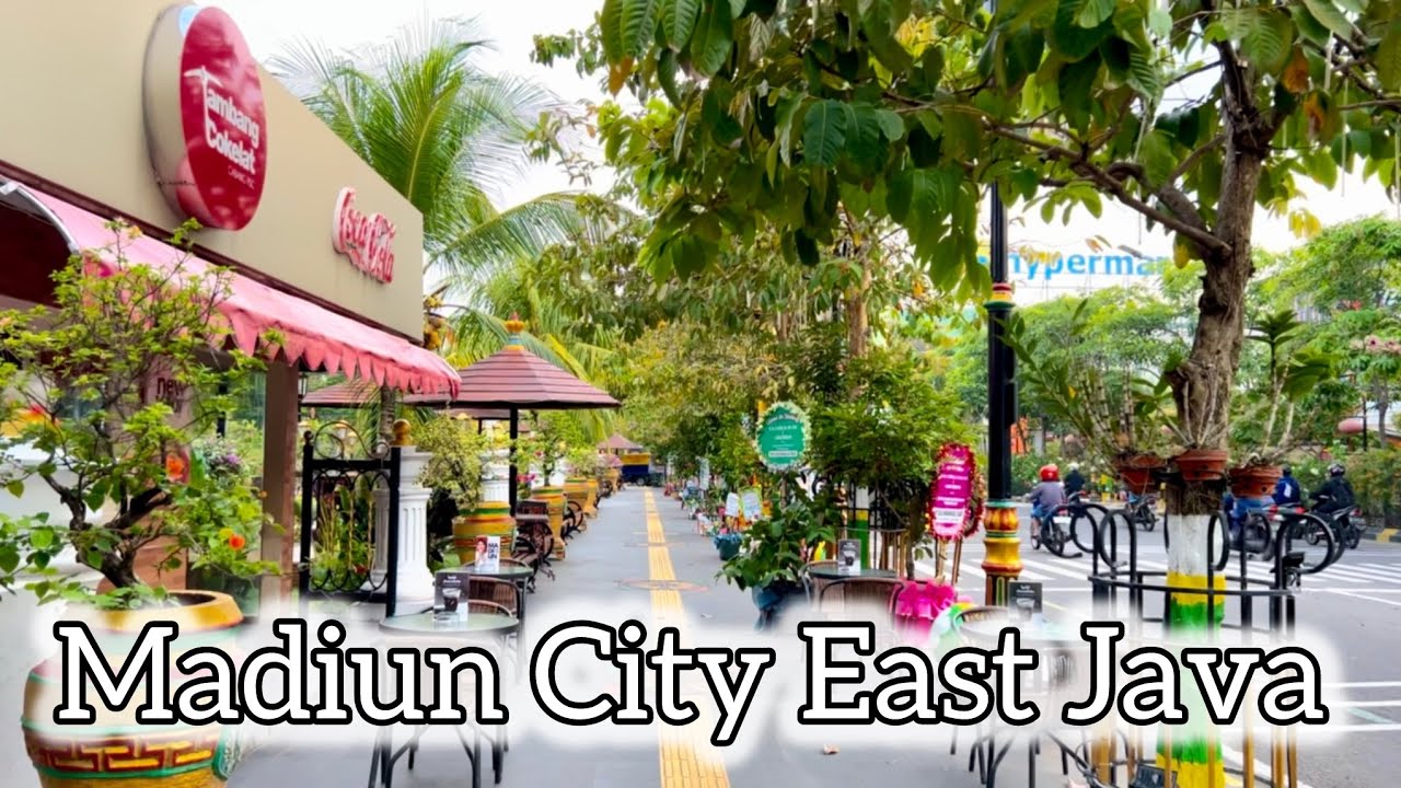 Famous Streets in Madiun City, walking in the center of the smallest ...