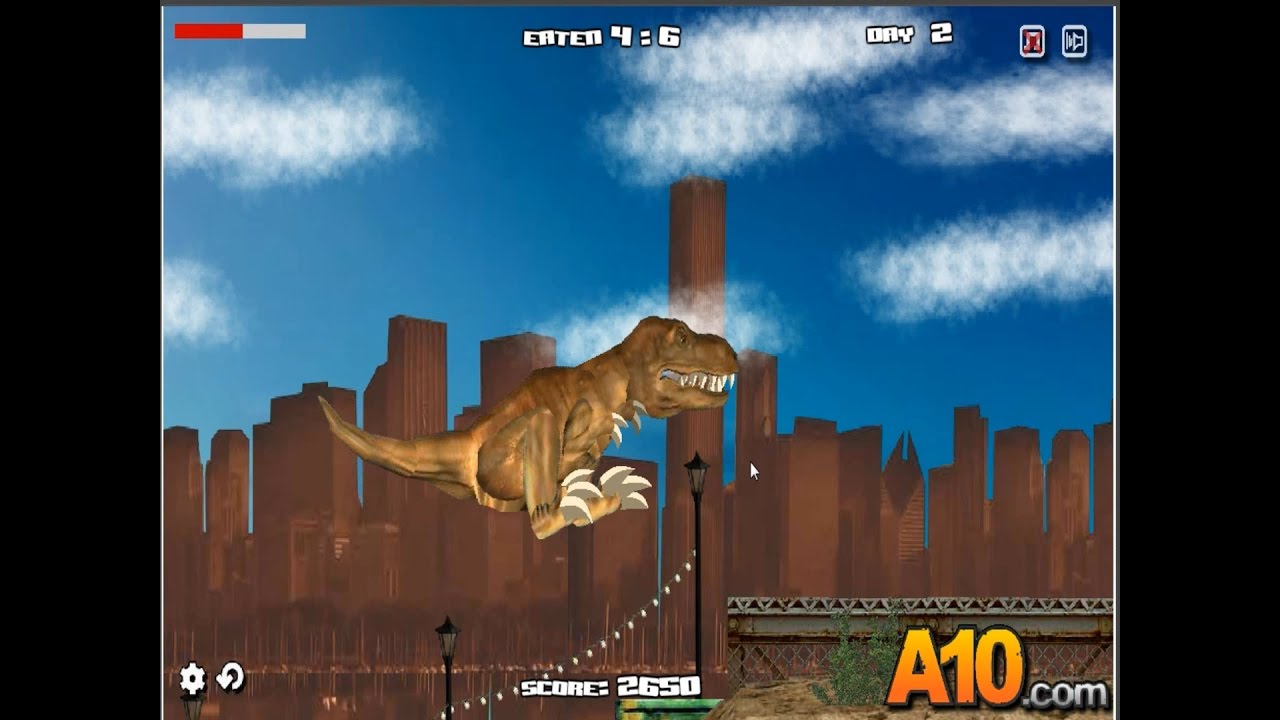 Life-Size GIANT T-Rex Dinosaur Chases Park Ranger Aaron Jurassic ...