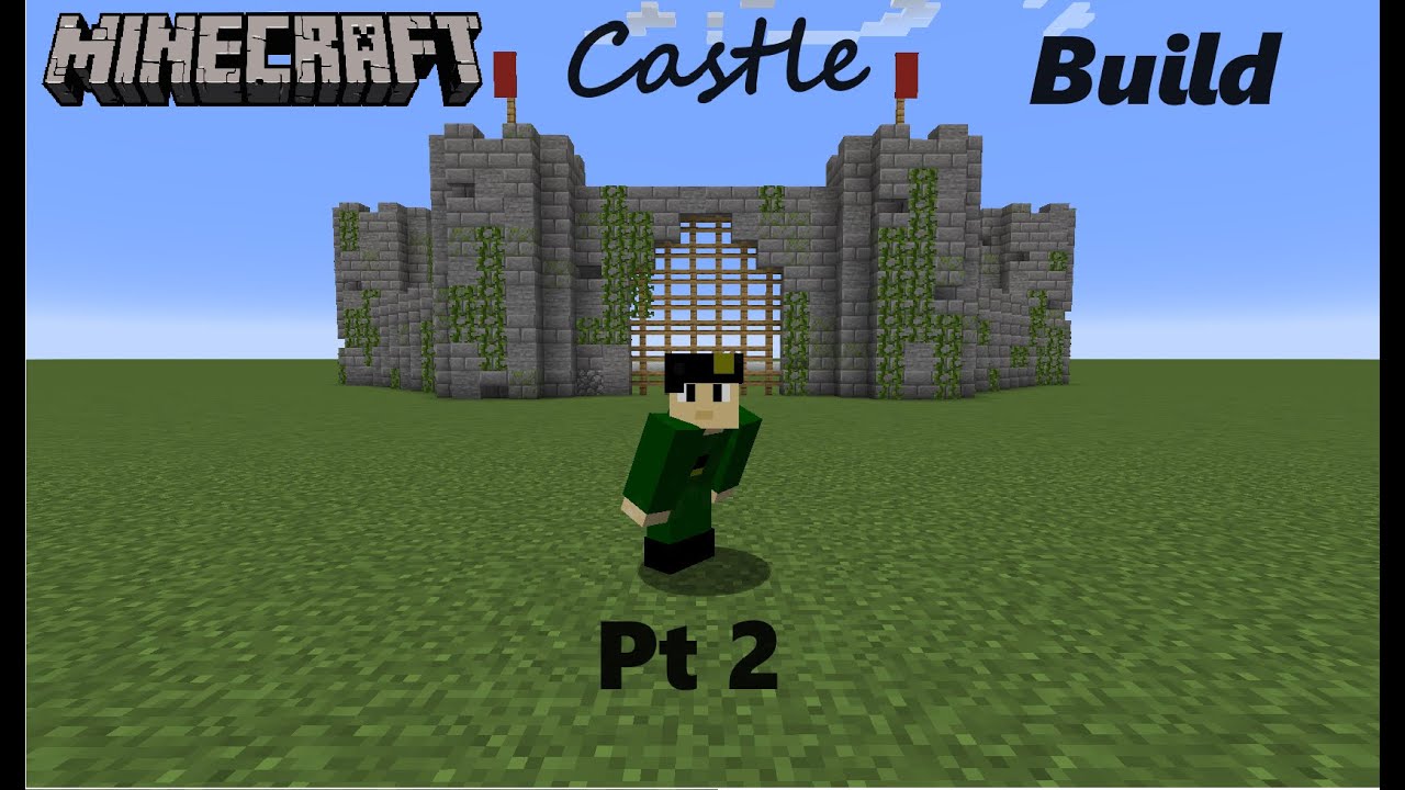 Minecraft Castle Build - Pt 2 [side walls and towers] - YouTube