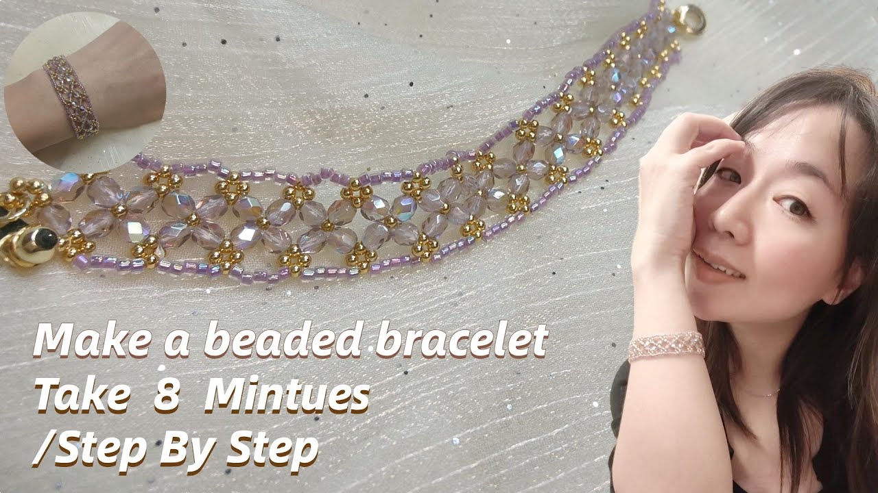 How to make a beaded bracelet/Take 8 minutes/Beading beginner can also ...