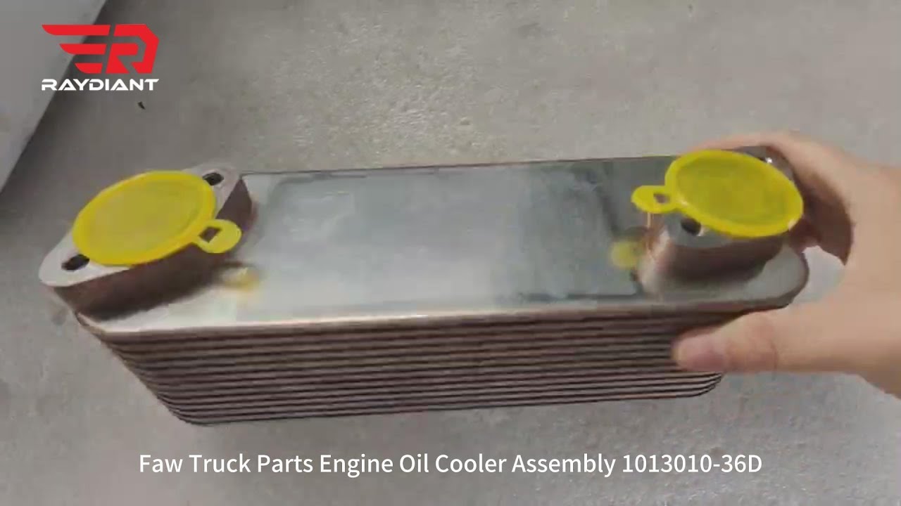 Faw Truck Parts Engine Oil Cooler Assembly 1013010-36D - YouTube