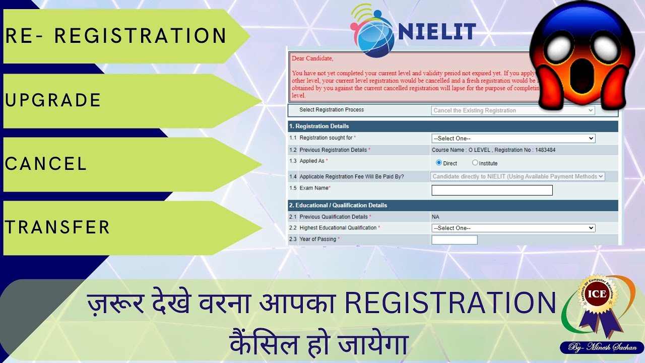 Nielit re-registration | cancel your registration | upgrade your ...
