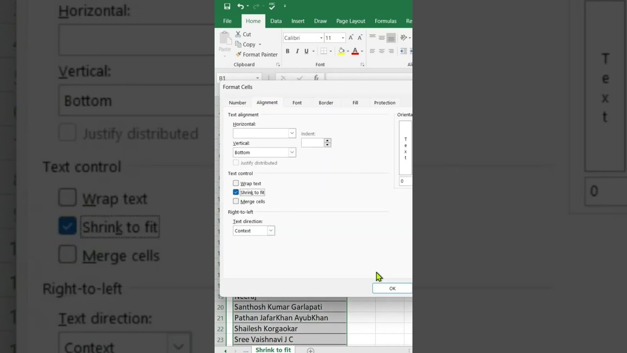 How To Set Shrink To Fill Cells In Excel excelshorts exceltips excel How To Set Shrink To Fill Cells In Excel excelshorts exceltips excel